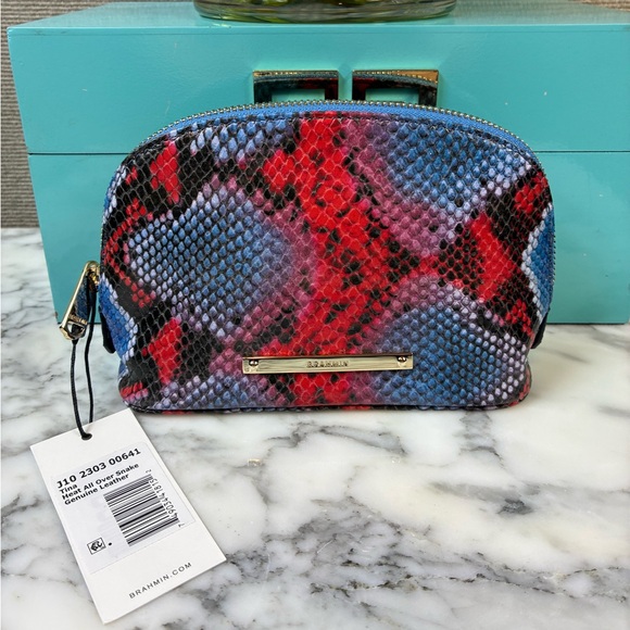 Brahmin | Bags | Nwt Brahmin Red Blue Heat All Over Chevelle Snake ...